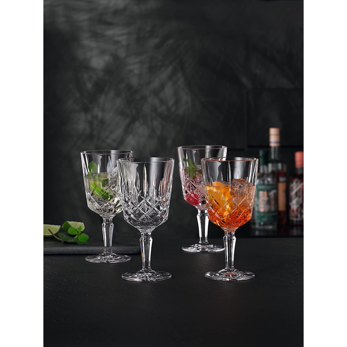Nachtmann Noblesse Collection 7.4” Cocktail and Wine Glasses, Made of Fine Crystal Glass, White or Red Wine Glasses, 12.5-Ounces, Dishwasher Safe, Set of 4