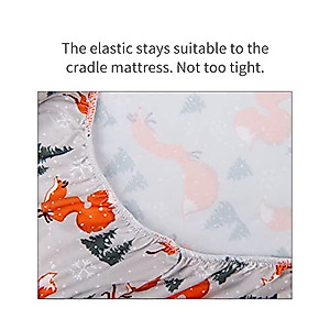 ALVABABY Christmas Gift Stretchy Jersey Changing Pad Covers 2 Pack Bassinet Sheet Soft and Light Baby Cradle Mattress for Boys and Girls 2CZE09