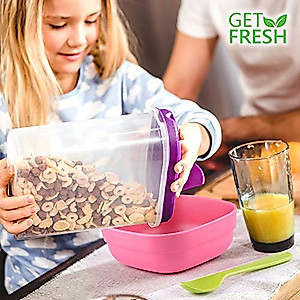 Bamboo Kids Bowls, 4 Pack Set, Stackable Bamboo Dinnerware for Kids, Bamboo Fiber Kids Bowls Set, Dishwasher Safe and Stackable