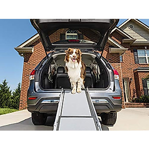 PetSafe Happy Ride Telescoping Dog Ramp for Cars, Trucks, & SUVs - Extends 39 to 72 Inches - Portable Pet Ramp for Large Dogs - Lightweight Aluminum Frame Weighs 13 lb, Supports up to 400 lb