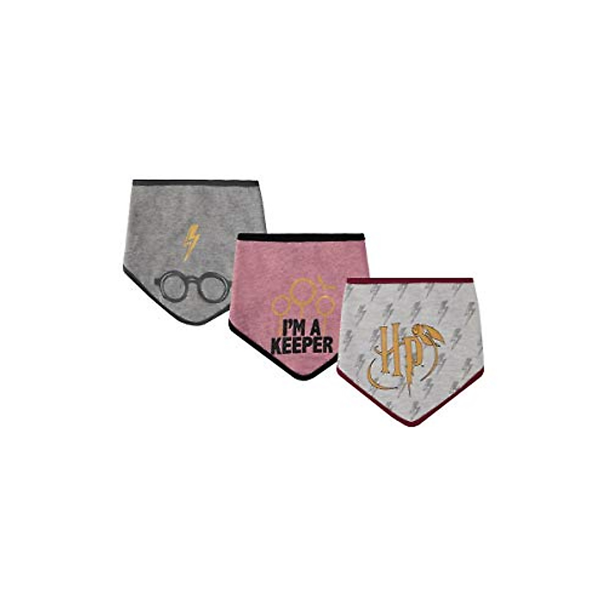 Harry Potter Baby Unisex Bandana Bibs Three Pack Baby Gift for Girls and Boys (Grey/Black/Charcoal)