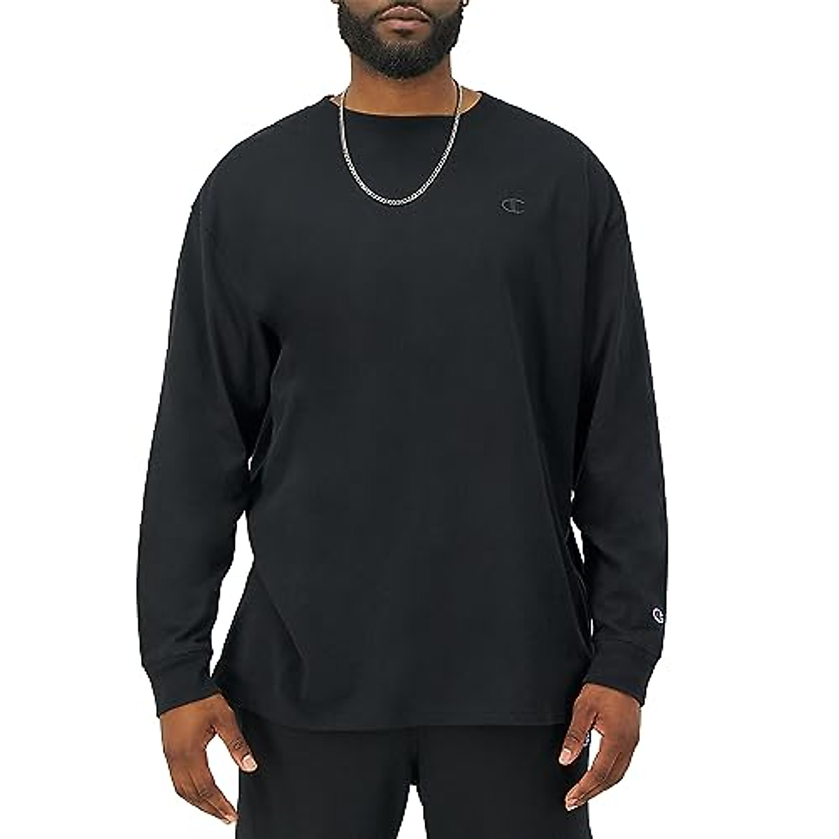 Champion Men's, Classic Long Sleeve Graphic T-Shirt (Reg. or Big & Tall), Black, 4X-Large Big