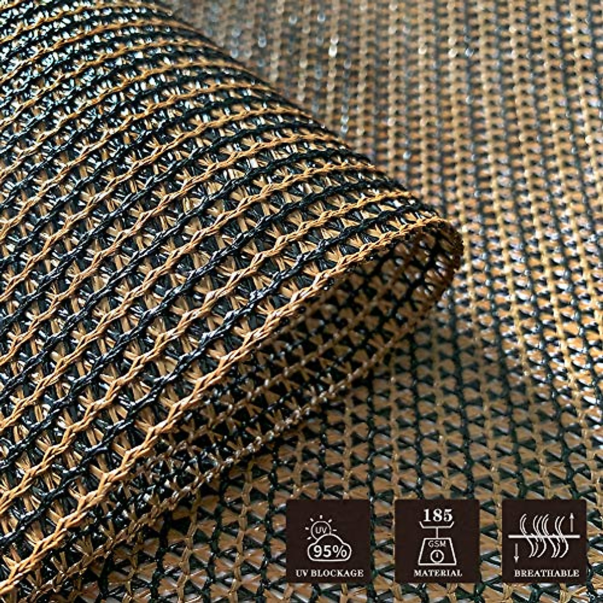 REPUBLICOOL Rectangle 8'x10' Brown Sun Shade Sail UV Block Awning Cover for Patio Garden Outdoor Backyard