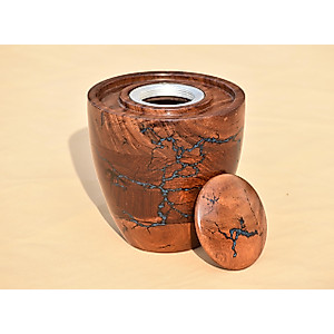 Rosewood Decorative urn Funeral Urn Pet Loss urn Memorial urn Wooden urn Box Lichtenberg Figure Resin urn for Ashes Cremation urn Urn for Human Ashes (Large up to 200 lb)