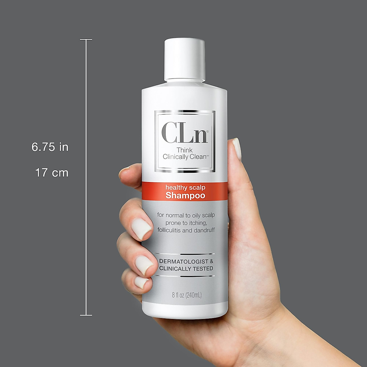 CLn® Shampoo - Clarifying Formula with Salicylic Acid, For Normal to Oily Scalp Prone to Folliculitis, Dandruff, Itchy & Flaky Scalp, Fragrance-Free & Paraben-Free, 8 fl. oz.