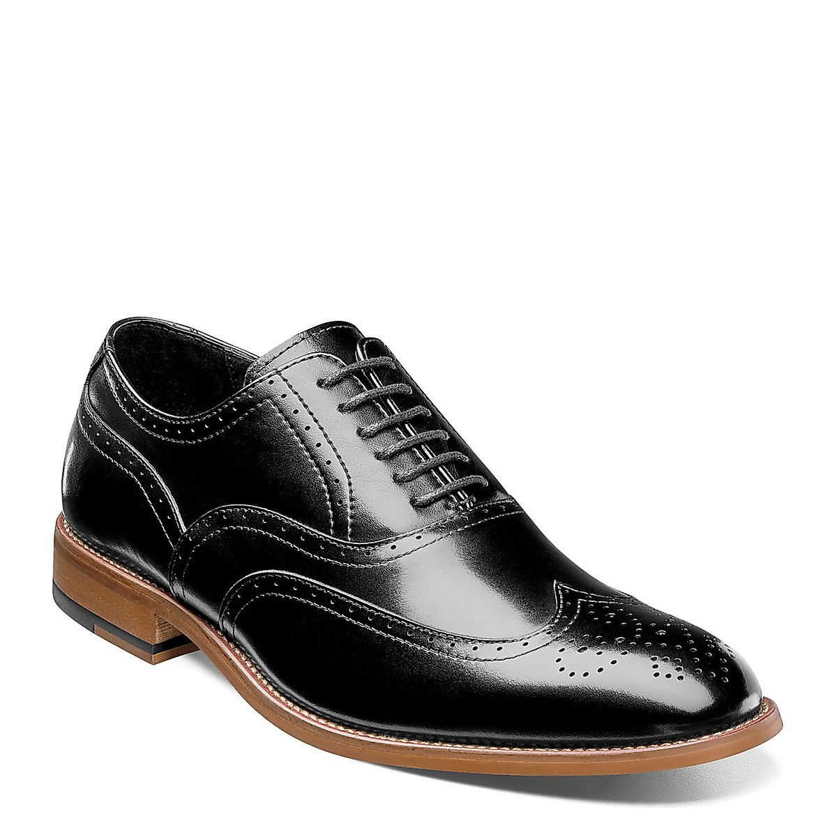 STACY ADAMS mens Dunbar - Wingtip Oxford, Black, 11.5 US
