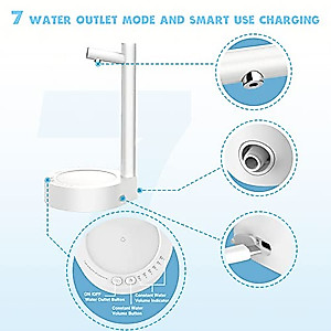 TOBTOC Desktop Water Dispenser for 5 Gallon Bottle, Bedside Water Dispenser with 7 Levels, Portable Water Dispenser Countertop with Bottle Cap and pH Strips, Smart Household for Home, Office, Outdoor