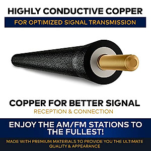 Antenna Mast for Ford F150 (2009-2023) | Highly Durable Premium Truck Antenna 6 3/4 Inch | Car Wash-Proof Radio Antenna for FM AM | Black, Automotive Antenna Replacement for Cars | F-150 Accessories