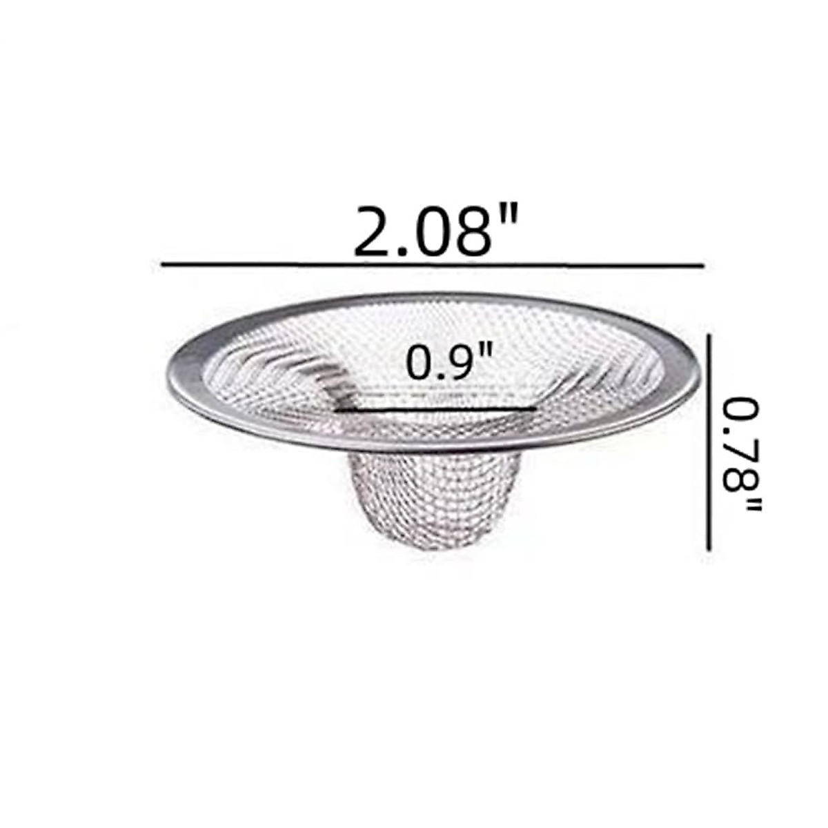 10 pcs Heavy Duty Stainless Steel Slop Basket Filter Trap, 2.08" Mesh Metal Sink Strainer,Perfect for Kitchen Sink/Bathroom Bathtub Wash Basin Floor Drain Balcony Drain Hole