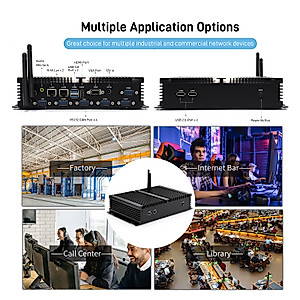 Weikibaba Mini Computers with Windows 10 Core i5 4200U,Mini Computer 16G RAM 512G SSD 1TB HDD,Micro Computer 2 NIC,HDMI,VGA,6 RS232 COM, WiFi