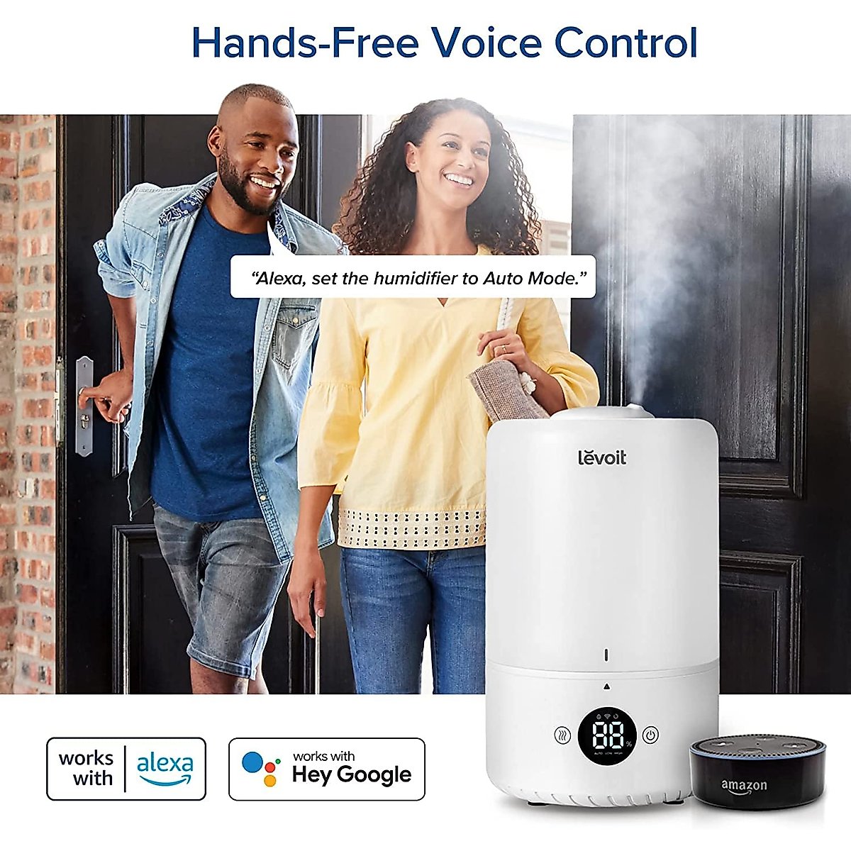 LEVOIT Humidifiers for Bedroom Large Room, 3L Cool Mist Top Fill Oil Diffuser & LEVOIT Smart Cool Mist Humidifiers for Bedroom, Top Fill Essential Oil Diffuser with Sensor