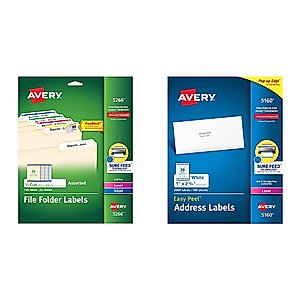 Avery File Folder Labels and Address Labels Bundle (750 Count + 3000 Count)