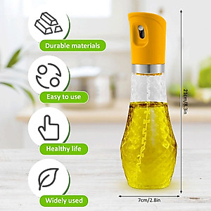 FBITE Portable Oil Spray Bottle | Air Pressure Type Oil Spray Bottle | 260ml Glass Sprayer Bottle Olive Oil Mister Spray Bottle for Salads, Barbecues, Kitchen Baking,Salad,BBQ