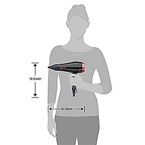 BERTA 1875W Professional Salon Hair Dryer Negative Ionic Blow Dryer, 2 Speed 3 Heat Settings Cool Button with AC Motor, Concentrator Nozzle & Diffuser