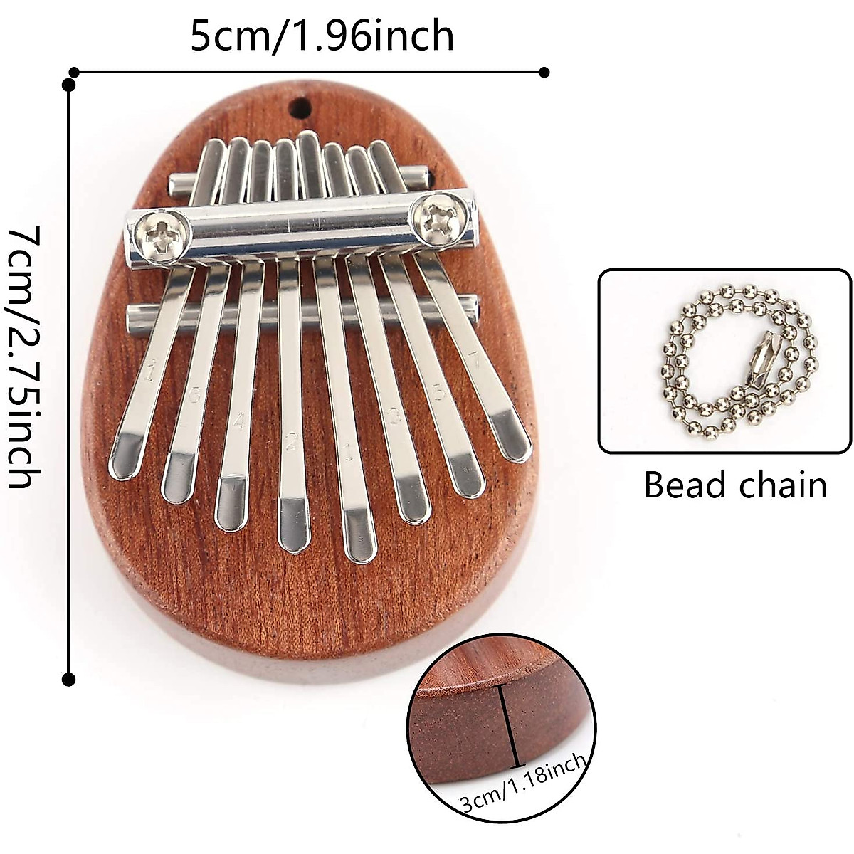 AIEX 8 Keys Mini Kalimba Thumb Piano with Lanyard Pocket Thumb Piano Portable Mbira Finger Piano Gift for Children Adults Beginners