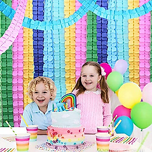 12 Pack Colorful Four Leaf Clover Paper Flowers Garland Decorations Reusable Party Streamers Hanging Garland Tissue Flower Hanging Oranment for Birthday Wedding Baby Shower Party Home Decor