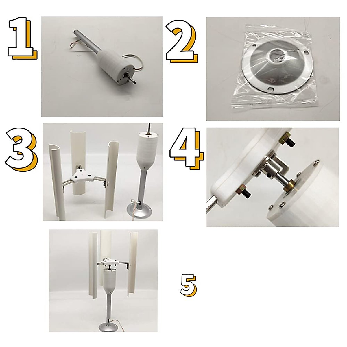 DIY Three-phase Permanent Magnet Generator, 3-Blade Vertical Axis Wind Turbine Model Wind Power 12V 30W Teach Model