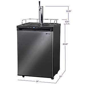 Kegco K309X-1 Keg Dispenser, 1 Faucet, Black Stainless Steel
