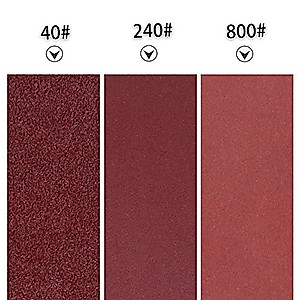 AUSTOR 50 Pieces Mouse Sanding Pads Detail Sander Sandpaper Sanding Paper Sheets Hook and Loop Assorted 40/60/ 80/100/ 120/180/ 240/320/ 400/800 Grits