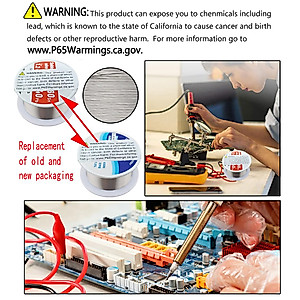 4-in-1 welding tool set, soldering iron tip cleaner + 0.6mm solder wire (1.76 oz / 50 g) + Rosin Solder Flux Paste (0.35 oz / 10 g), no-clean soldering core (2.0mm, 29.5 inches)