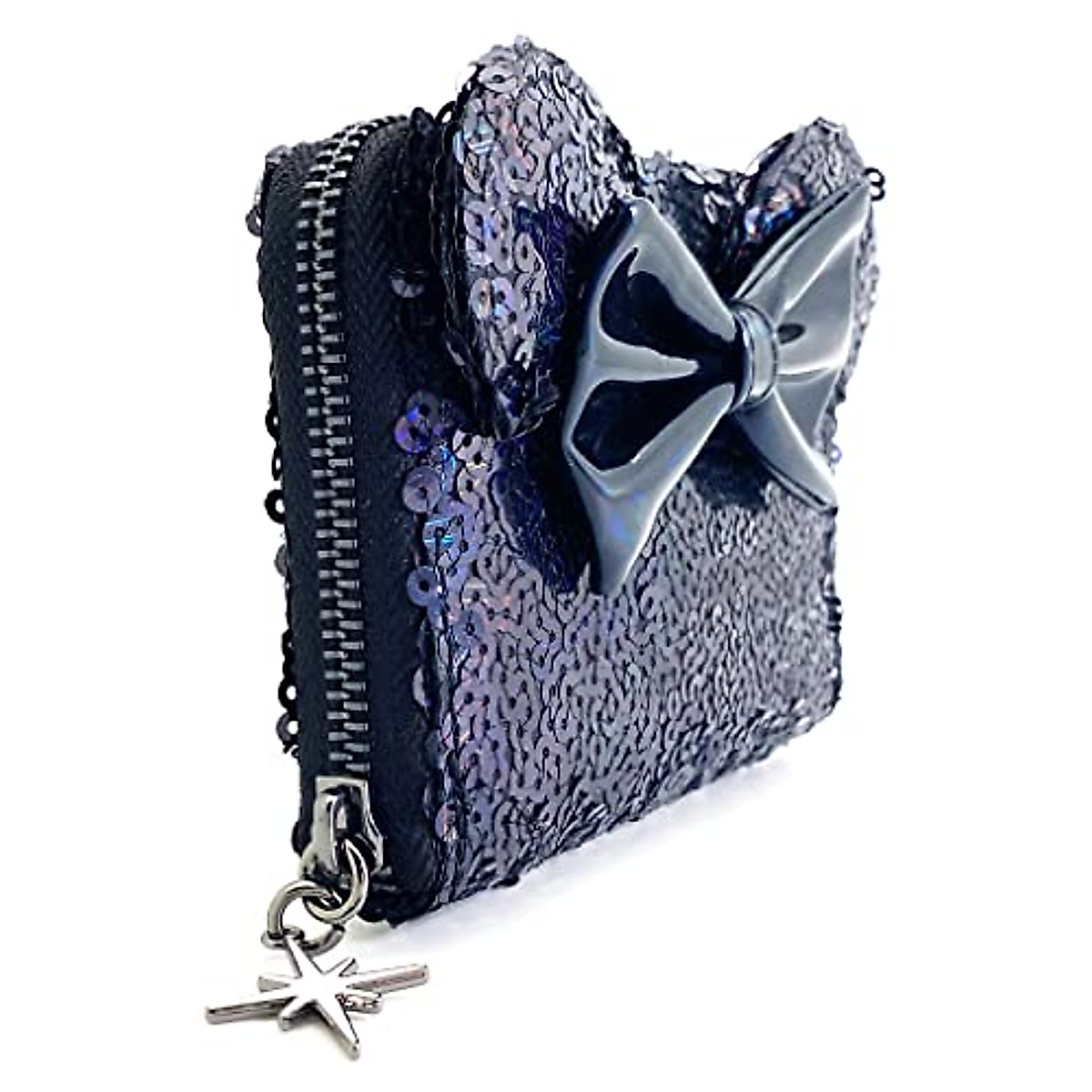 Loungefly X LASR Exclusive Disney Celestial Dreams Black Holographic Sequin Minnie Zip Wallet - Cute Wallets Fashion Cosplay Disneybound
