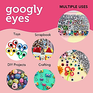 Incraftables Googly Eyes Self Adhesive 1680 pcs Set. Best Small & Large Colorful Sticky Wiggle Eye for DIY Arts (4 to 18 mm) for Crafts 30 Varieties. Craft Eyes for Kids & Adults