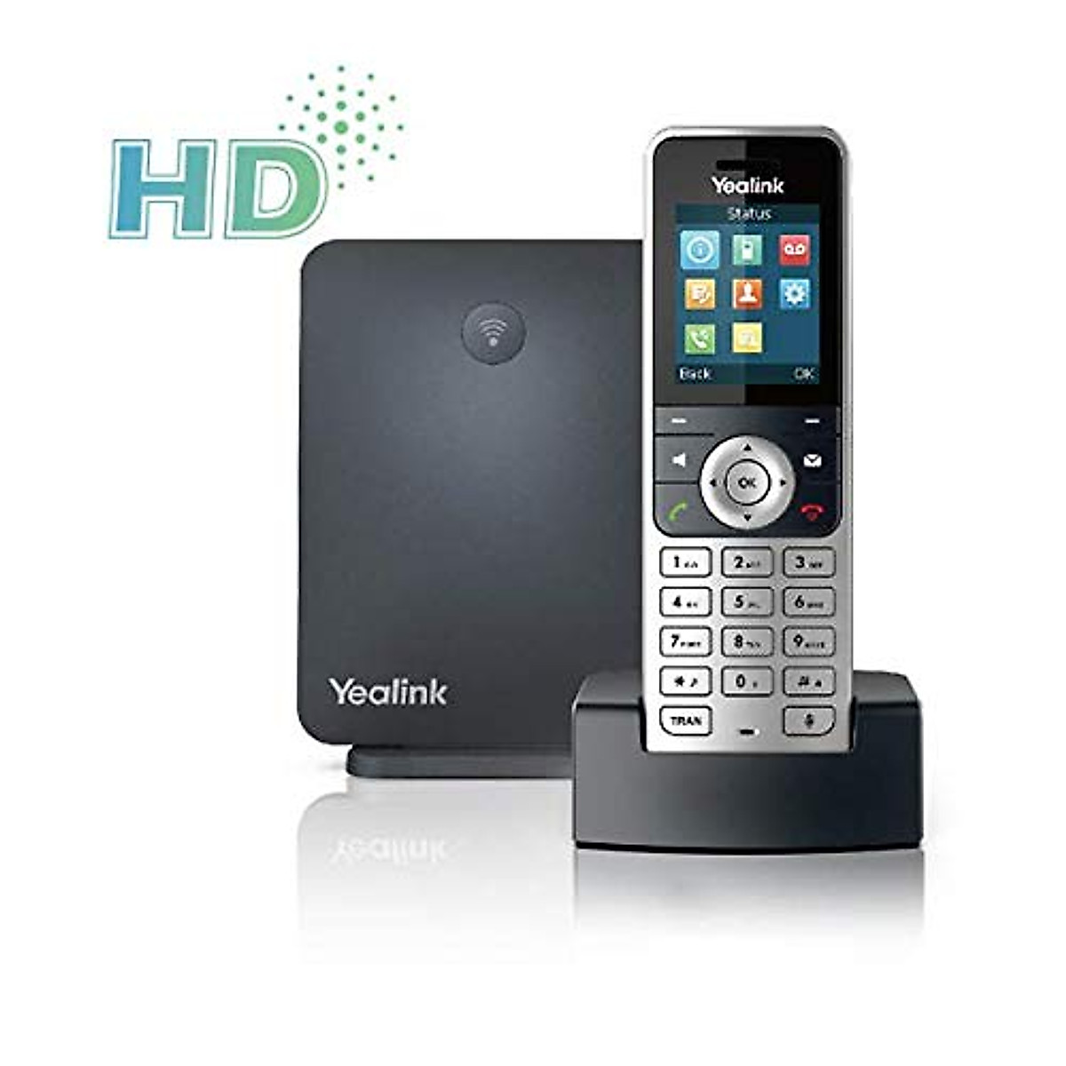 Yealink W53P Cordless DECT IP Phone and Base Station, 1.8-Inch Color Display. 10/100 Ethernet, 802.3af PoE, Power Adapter Included
