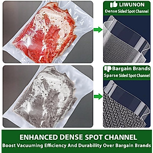 Multi-layer Vacuum Sealer Bags Rolls, LIWUNON 6 Pack 11" x 20' x3 Rolls and 8" x 20' x3 Rolls Commercial Grade Bag Rolls, Compatible with All Kinds of Vacuum Sealers