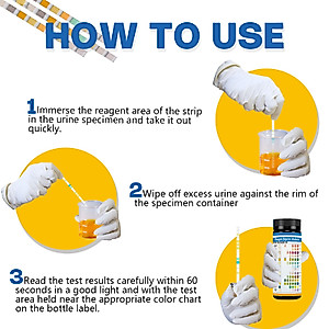 14 URS Test Strips for Urinalysis and Detection Screening of UTI and More, 14 Panels Comprehensive Detection Screening - for Women and Men Home Use