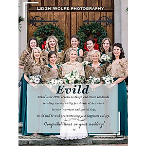 EVILD Bridal Faux Fur Shawls Wraps Wedding Fur Stole Scarf Sleeveless Fur Shrug Luxury Fur Coat for Brides and Bridesmaids(Black)