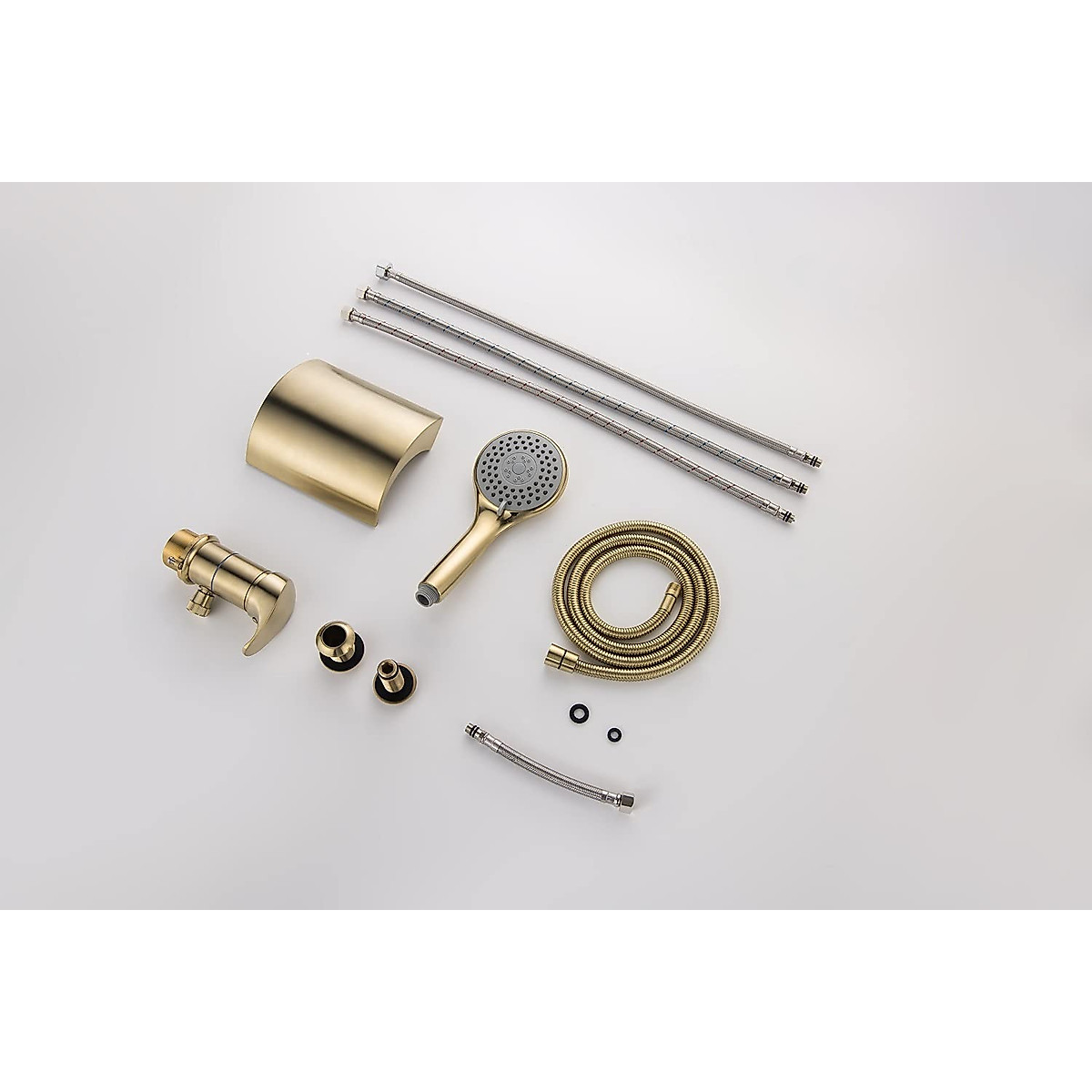 Brushed Gold tub faucet with sprayer Holes with Waterfall Tub Spout Filler with Handheld Shower High Flow