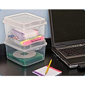 Sterilite Large FlipTop Latching Storage Box, 6 Pack, and Small FlipTop Latching Storage Box, 12 Pack for Office and Household Organization