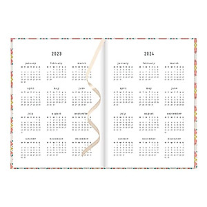 Letts of London Morocco Academic Weekly/Monthly Planner, August 2023 to July 2024, Week-to-View, Sewn Binding, Multilingual, A5 Size, 8.25" x 5.875", Coral (C031812-24)