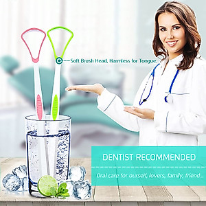 4pcs Tongue Scraper, Tongue Cleaners (1 pcs Stainless Steel, Red Blue Green silicone tounge scrappers), Reduce Bad Breath (Medical Grade), 100% BPA Free Metal Tongue Scrapers Fresh Breath fastly