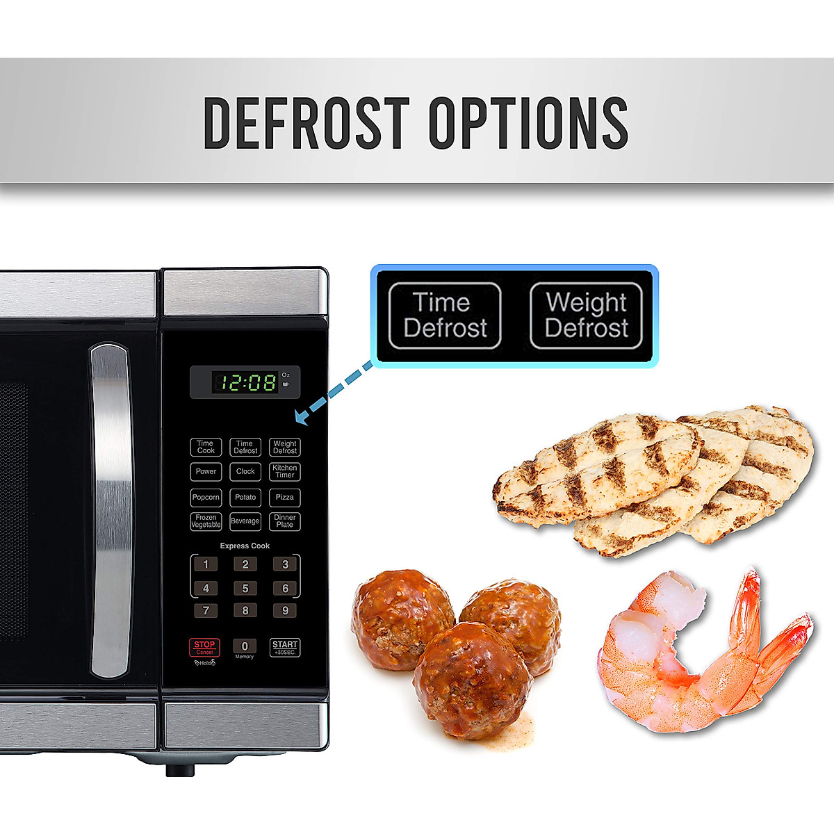 Farberware Countertop Microwave 1000 Watts, 1.1 cu ft - Microwave Oven With LED Lighting and Child Lock - Perfect for Apartments and Dorms - Easy Clean Grey Interior, Stainless Steel