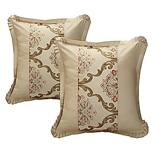 Chic Home - CS4610-AN 9 Piece Aubrey Decorator Upholstery Comforter Set and Pillows Ensemble, King, Beige