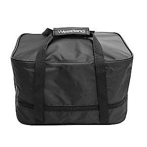 West Bend 87906BK Slow Cooker, Large-Capacity Non-Stick Crockpot with Variable Temperature Control, Travel Lid and Thermal Carrying Case, 6 Qt, Black