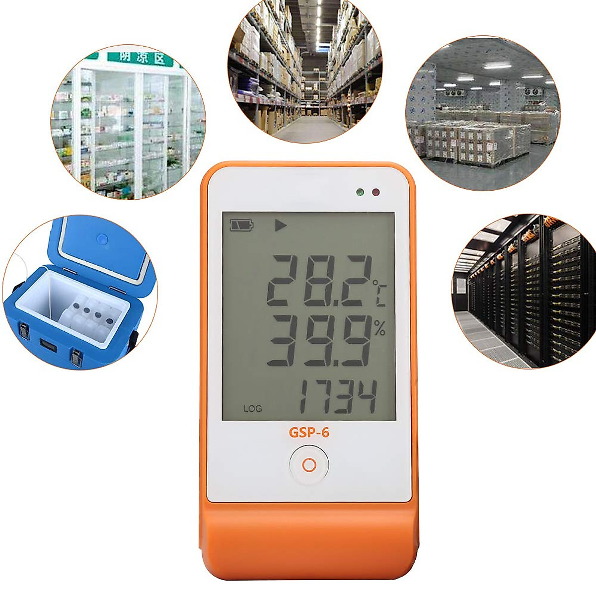 Cold Chain Transportation Temperature and Humidity Monitor, USB Temperature and Humidity Data Logger Supports 16000 Sets of Data