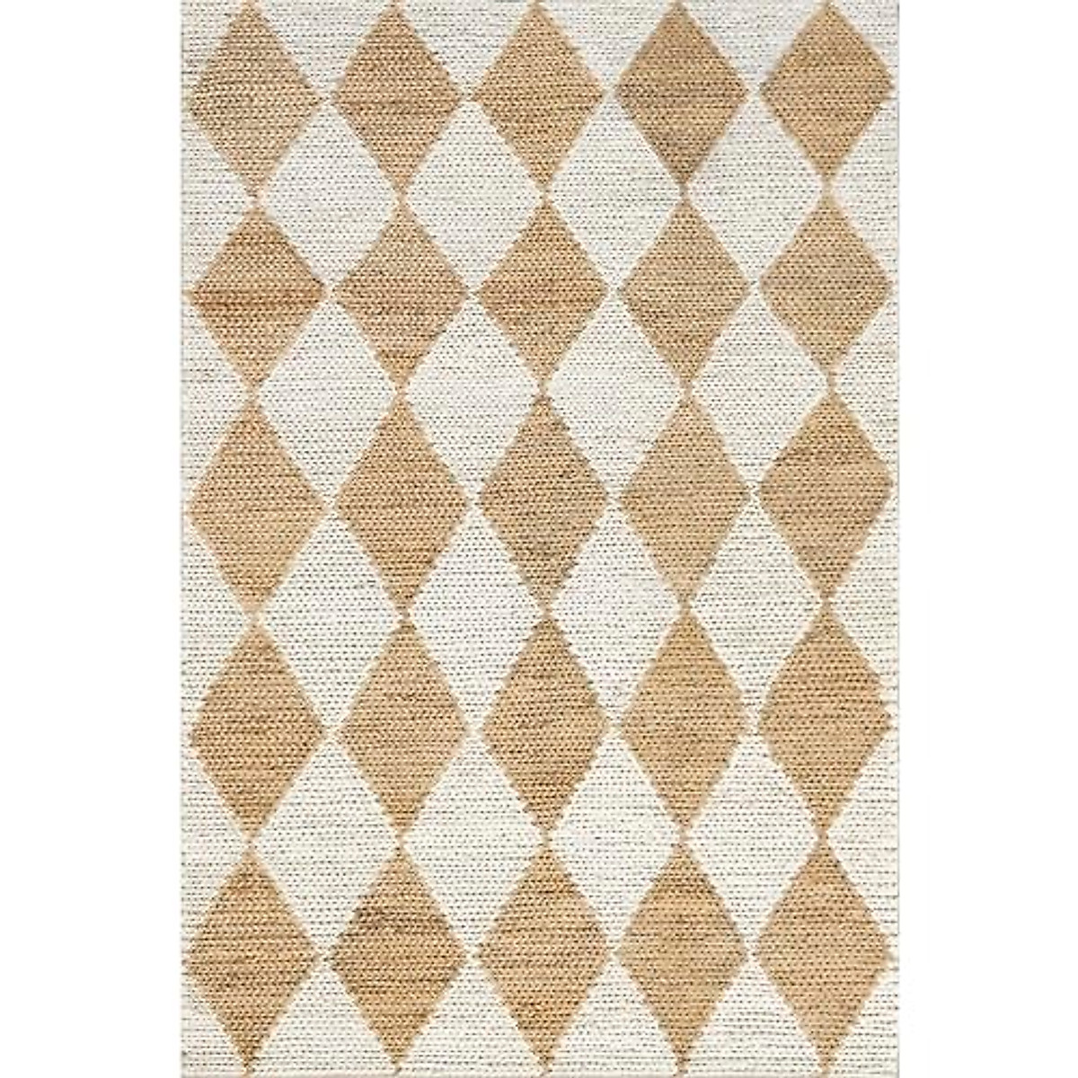 nuLOOM Chaya Diamond Striped Jute Blend Area Rug, 5x8, Natural