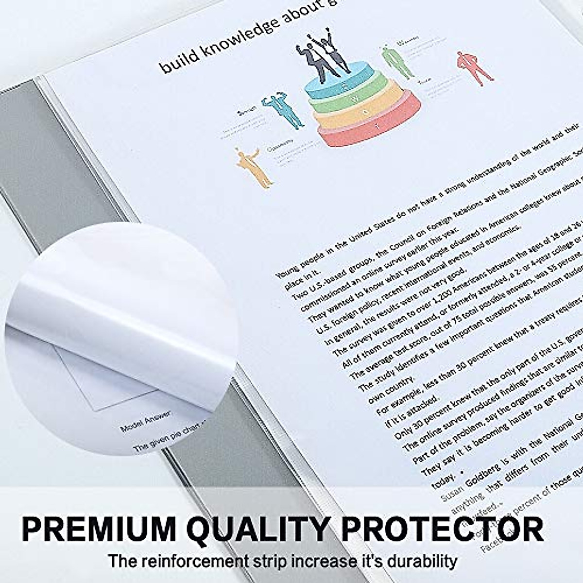 Sheet Protectors, HERKKA 500 Pack Heavy Duty Page Protectors Holds 8.5 x 11 inch Sheets, 9.25 x 11.25 inch Top Loading, Clear, Reinforced 11-Hole Fit for 3 Ring Binder