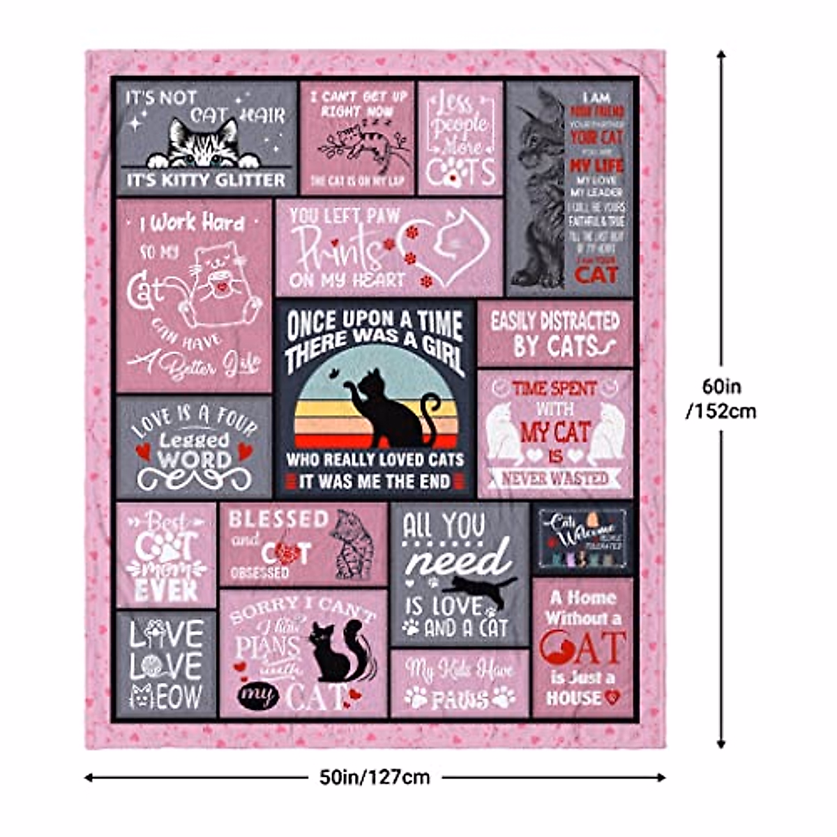 Cat Gifts for Cat Lovers, Cat Lover Gifts for Women, Gifts for Cat Lovers Blanket 60" X 50", Cat Lover Gifts, Cat Lover Gifts for Girls, Cat Mom Gifts for Women, Cat Gift Ideas for Birthday Christmas