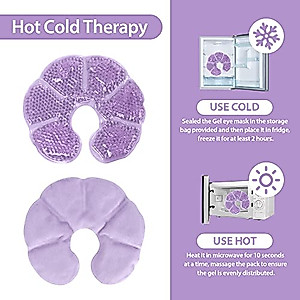 NEWGO Breast Ice Pack 2 Pack Gel Ice Pack for Breast Surgery, Reusable Nursing Ice Pack Hot or Cold Therapy Breast Pad for Breastfeeding, Engorgement Relief (Purple)