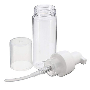 UTENEW 2-Piece Plastic Foamer Bottle Clear Pump Dispenser Mini Travel Size Foaming Soap Face Wash 1.7 Oz, No leaks!