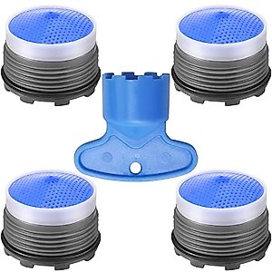BOETOADG 4PCS Cache Aerator M18.5, Plug-In Faucet Aerator Faucet Restrictor Replacement Parts for Kitchen Cache Aerator Bathroom Sink Aerator with Key Removal Wrench Tool, 1.5GPM, 18.5mm/0.73inch