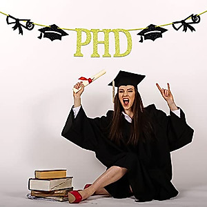 Gold Glitter PHD Banner, You PHDid It/Congratulations PHD/Congrats PHD/Congrats Doctor, Graduations Party Decorations Supplies