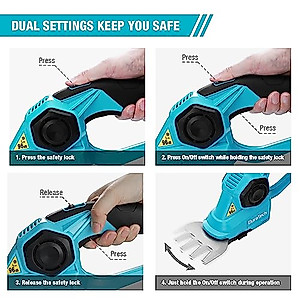 DURATECH 20V Cordless Hedge Trimmer Grass Shears Combo, 2-in-1 Handheld Shrubbery Hedge Trimmer Electric Rechargeable Grass Cutter for Garden - 2.0 Ah Lithium-Ion Battery and Quick Charger Included