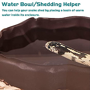 Antidious Snake Hide Cave for Gecko Shedding, Natural Rock Look Hideout, Reptiles Egg-Laying Shelters, Suitable for Ball Python,Corn Snake, Green Snake and Gecko, L Size