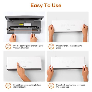 Vacuum Sealer, voriah Vacuum Sealer Machine with Automatic Air Sealing System for Food Storage, Sous Vide, Touch Control, Safety Certified