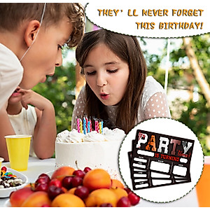 DETIHO 4" x 6" Sports Theme Birthday Party Invitation Cards With Envelopes - It's Party Time - Basketball Football Soccer All Star Sports Invitation - 20 Sets - E02