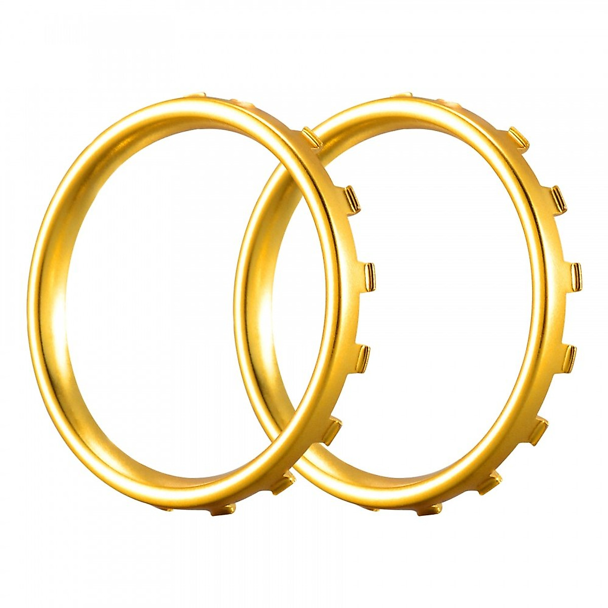 eXtremeRate Matte Chrome Gold Accent Rings Accessories for Xbox One Elite Controller, Replacement Parts Profile Switch Buttons for Xbox One Elite Controller (Model 1698) - Pack of 2